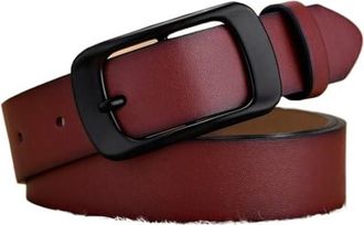 Generic Ceinture à boucle aiguille pour femme - Ceinture tendance décontractée - Ceinture en jean simple pour jeunes, rouge profond, 110 cm