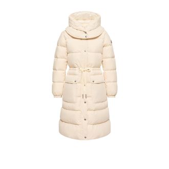 Moncler Moncler Doudoune Longue &Agrave; Capuche Pic, Femme, Blanc, Taille: 00