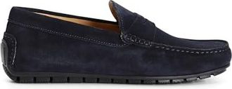 Caf&egrave;noir Mocassins en Daim pour Hommes, Style Slip-on, pour Homme, Couleur Bleu, Taille 41