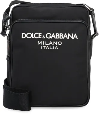 Dolce & Gabbana Mens Messenger Bag Nylon Black Acrylic