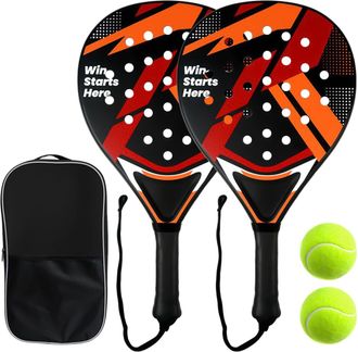 Generico Tragbares Tennisschl&auml;ger-Set: Professionelles Schl&auml;ger-Design, rutschfest, sto&szlig;fest, komplette Tennisausr&uuml;stung mit B&auml;llen und Tragetasche, f&uuml;r Damen,