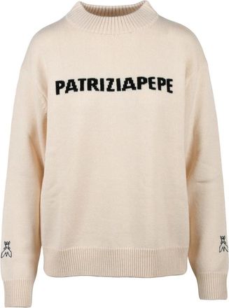 Patrizia Pepe Femme, Pulls, Blanc, Taille: 40 FR Maille col rond