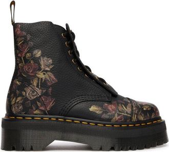Dr. Martens Schn&uuml;rstiefeletten Sinclair Decayed Roses Tumbled Nappa DM32050001 Schwarz