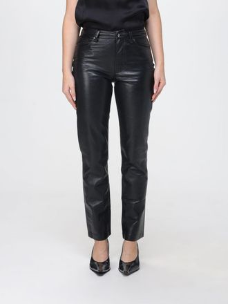 Anine Bing Pantalon skinny slim fit en cuir recycl&eacute; &agrave; taille mi-haute