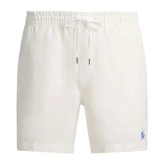 Ralph Lauren Homme, Shorts, Blanc, Taille: XL Short Polo Prepster en Lin 15,24 cm