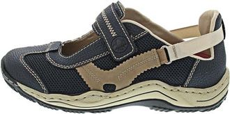 Rieker Femme Klettschuh Mocassin, Bleu, 41 EU