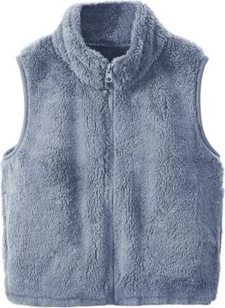 Minetom Gilet Polaire Femme Col Roul&eacute; Sans Manches Chaud Manteau Automne Hiver Sherpa Couleur Unie Veste En Fourrure Et L&eacute;g&egrave;re D&eacute;contract&eacute;e Avec Poches A Gris