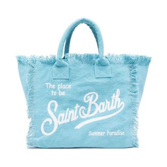 MC2 Saint Barth Homme, Sacs, Bleu, Taille: ONE Size Sac Fourre-Tout Bleu Clair avec Logo