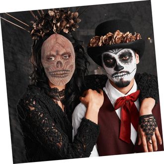 Pretyzoom Totenkopf-Gesichtsmaske Realistisch Für Halloween Gruselig Horror Cosplay Maske Erwachsene Party Zubehör Unheimliches Design Narben Texturdetails