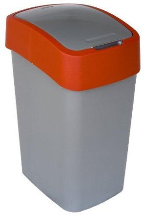 Curver | Poubelle Flip Bin 50L 29,4x37,6x65,3 cm Argent/Rouge