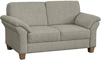 Cavadore 2-Sitzer Byrum / Gro&szlig;e 2er-Couch im Landhausstil mit Federkern / Passend zur edlen Sofagarnitur Byrum / 156 x 87 x 88 / Natur (Weiss-Beige)