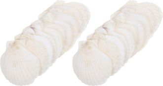 BESPORTBLE OSALADI 35 Wei&szlig;e Nat&uuml;rliche Jakobsmuscheln 5 7,5cm Muscheln Satz f&uuml;r Selbstgemacht Bastelarbeiten Strandparty und Zimmerdeko Dekorative Muschelschalen