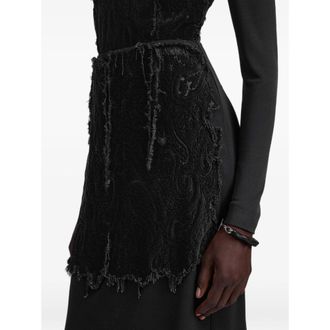 Maison Margiela Velvet-panel Maxi Skirt