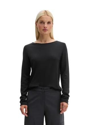 Marc O'Polo Strickpullover MARC OPOLO aus softem Schurwolle-Mix, Damen, Gr. XXS, schwarz, Obermaterial: 50% Schurwolle, 33% Viskose, 17% Polyamid, unifarben, U-Bo