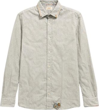 Bob Homme, Chemises, Beige, Taille: 2XL Tutor591R Embroidered Shirt