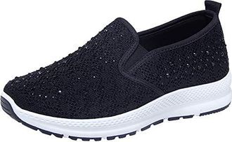 Generic Chaussures &agrave; enfiler pour femme - Baskets larges - Chaussures de marche pour femme - Avec amortissement - Antid&eacute;rapantes - Semelles &eacute;paisses - Chaussu