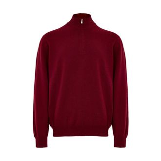 Gran Sasso Homme, Pulls, Rouge, Taille: 3XL Maglione Lupetto Mezza Zip