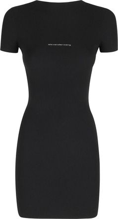 Alexander Wang Femme, Robes, Noir, Taille: 38 FR Knit Logo Mini Dress