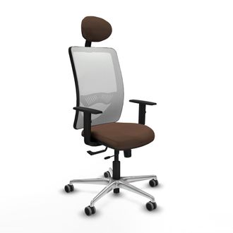 Piqueras y Crespo B&uuml;rostuhl Parquet Zulema mit 1D-Armen, h&ouml;henverstellbarer Lendenwirbelst&uuml;tze und festem Kopfteil, ausgestattet mit Syncro/Traslack und Schneideschaum,