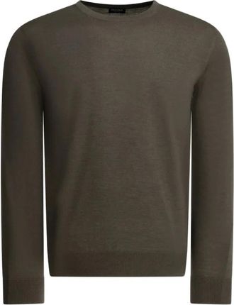 Ermenegildo Zegna Homme, Pulls, Vert, Taille: 3XL Maille ras du cou en cachemire et soie