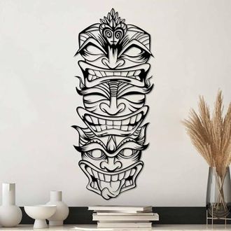 Hanah Home Stylish Black Decorative Metal Wall Accessory, 35 x 81 cm | 100% Metal, 1.5 mm Thickness | Perfect for Modern Home Decor & Art Display