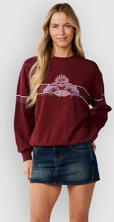 Rip Curl Archive Dolphin Oversized Crew Sweater dark plum