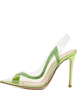 Gianvito Rossi Hortensia Pumps mit Kristallen 105mm - Gr&uuml;n