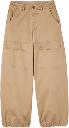 Oltre Femme, Pantalons, Beige, Taille: 40 FR Pantalon cargo en coton m&eacute;lang&eacute;