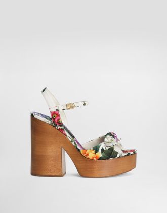 Dolce & Gabbana Plateau-sandalette Aus Jacquard - Frau Sandalen Und Wedges Drucken 36.5