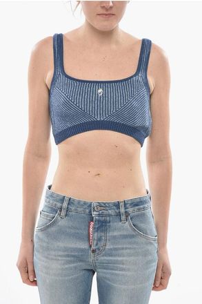 Palm Angels Crop Top 2TONE Ribbed Knit size Xl