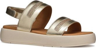 Geox Damen D CAMALEI C Flat Sandal, Lt Gold, 39 EU