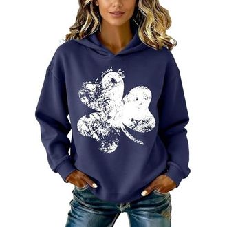 Generic HUIFUAO Sweat &agrave; capuche pour femme avec tr&egrave;fle amusant pour femme Costume irlandais de St Paddys Day Vert Irlande Tr&egrave;fle Chemise Vacances Haut &agrave; manch