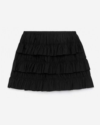 Arket Minirock Mit R&uuml;schen -Schwarz