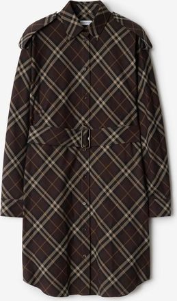 Burberry Robe chemise en flanelle de coton Check, Size: 02