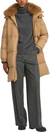 Yves Salomon Femme, Manteaux, Brun, Taille: 36 FR Manteau matelass&eacute; style arm&eacute;e