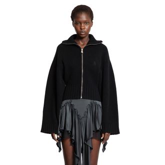 The Attico Ribbed Wool Cashmere Cardigan