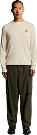 Lyle & Scott Pullover Top f&uuml;r Herren, Rundhalsausschnitt, Lang&auml;rmlig (Beige meliert)