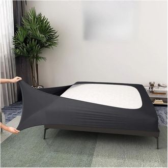 Yetonado Boxspring-Abdeckung, Queen-Size-Gr&ouml;&szlig;e, dehnbar, um 4 Seiten des Boxsprings, f&uuml;r Bettrock Twin/Full/Queen/King (dunkelgrau, King-Size)