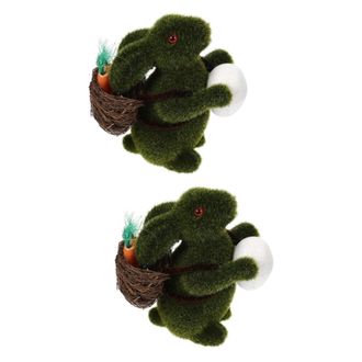 BESPORTBLE 2St Osterhase Hasenfigur Hamster Heu Hase Pl&uuml;sch Hasenbank tierfiguren f&uuml;r Animal Figures fensterdeko Ostern Easter H&auml;schen-Statue Kaninchen schm&uuml;cken