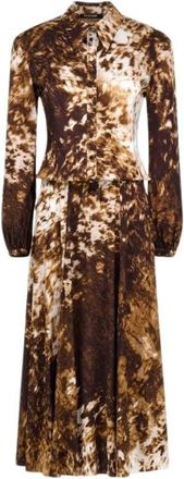 Roberto Cavalli Appaloosa Print Hemdblusenkleid - - Dresses - Damen - Braun - XL