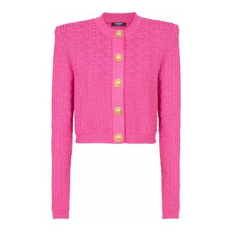 Balmain Femme, Pulls, Rose, Taille: 40 FR PB Labyrinth knit cardigan