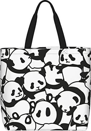Generic Sac De Courses Panda Sac &Agrave; Bandouli&egrave;re En Toile R&eacute;utilisable De Grande Capacit&eacute; Sacs &Agrave; Main, Pour Voyage, Burea, Femmes, Tous Les Jours