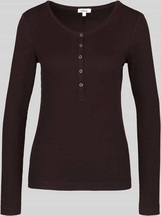 s.Oliver Red Label Slim Fit Langarmshirt aus Baumwoll-Lyocell-Mix