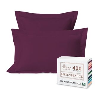 Pizuna 400 Fadenzahl Baumwolle Oxford Kissenbezug 50 X 75 Bierige Pflaume, 2-teilig 100% langstapelige Baumwolle weiche Mako-Satin weben luxuri&ouml;s Nur Kissenb