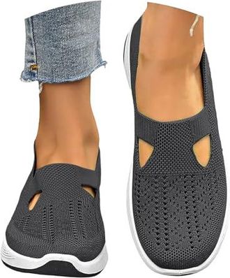 Generic Chaussures de marche confortables pour femme, baskets orthop&eacute;diques tiss&eacute;es l&eacute;g&egrave;res et respirantes avec semelle souple, soutien de la vo&ucirc;te plantaire 