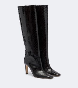 Malone Souliers Bottes Raven en cuir fa&ccedil;on croco