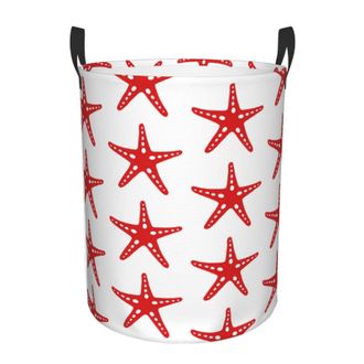 Generic Seesterne Rot W&auml;schek&ouml;rbe Rund Korb Aufbewahrung Stehender W&auml;schetonne F&uuml;r Decken Lagerung Schlafzimmer