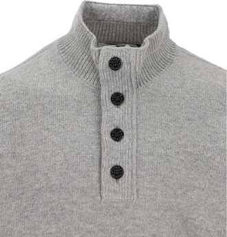 Stone Island High-Neck Virgin Wool Sweater - Gray