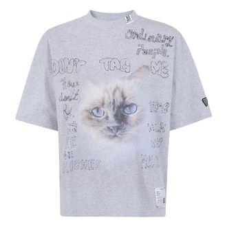 Miharayasuhiro Mihara Yasuhiro, Femme, Tops, Gris, Taille: 36 FR Cat Printed Tee