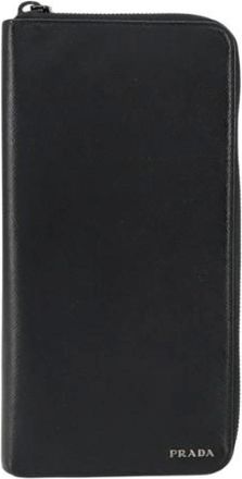 Prada unisex, Pre-owned, Noir, Taille: ONE Size Portefeuille en cuir Pre-owned